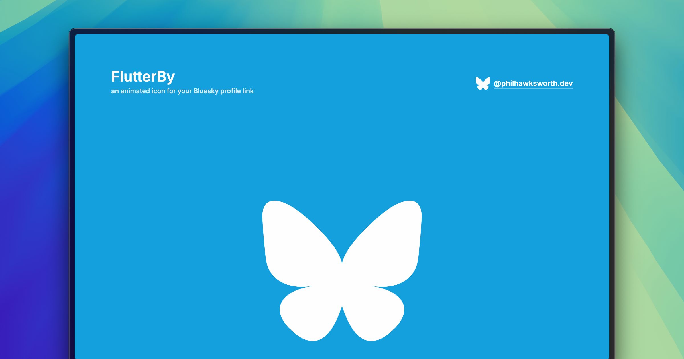 Flutterby — an animated icon for your Bluesky profile link